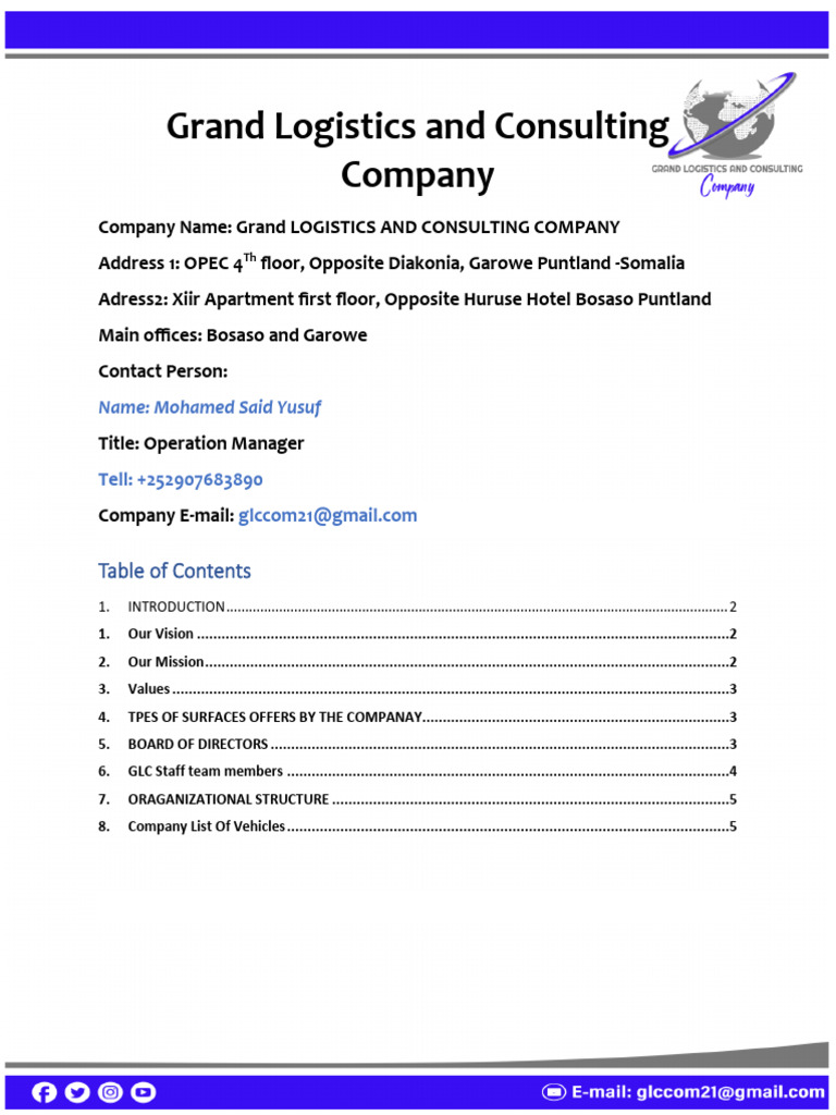 Grand Logistics and Consulting Overview | PDF | Logistics | Procurement
