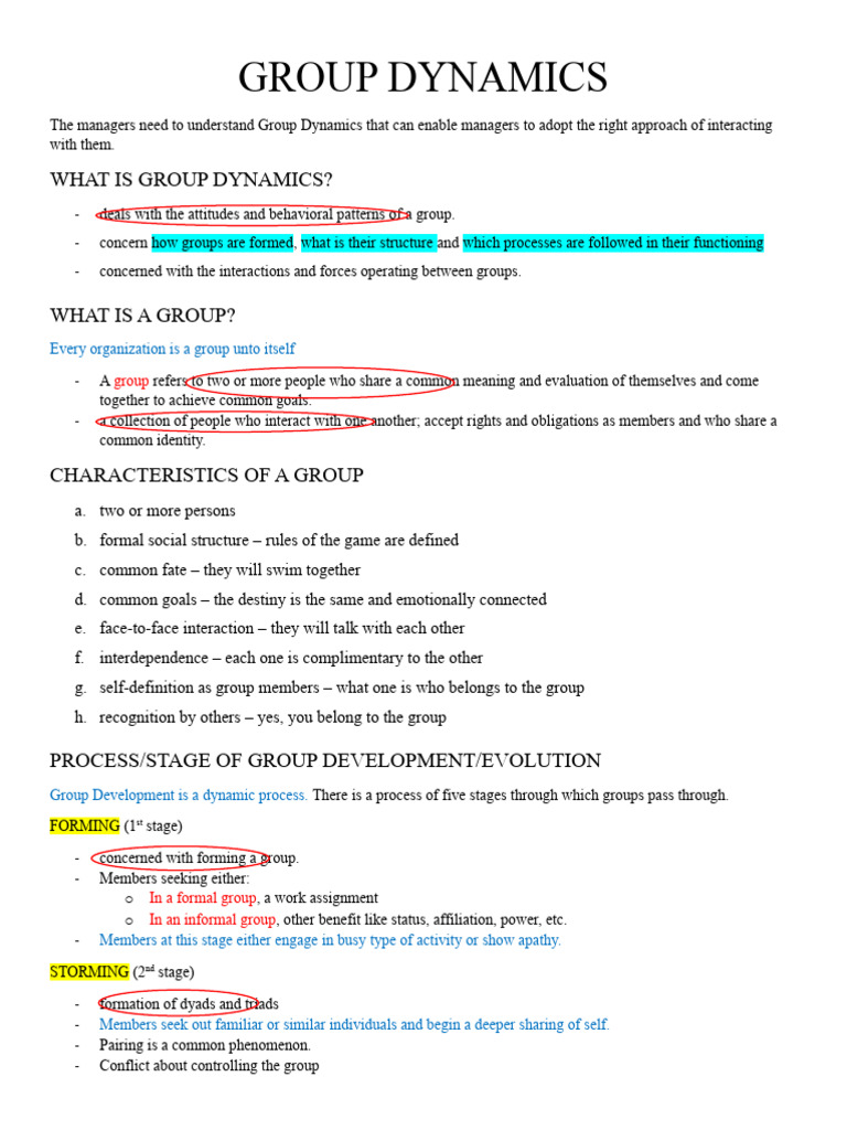 Chapter 6 Group Dynamics | PDF | Goal | Behavior