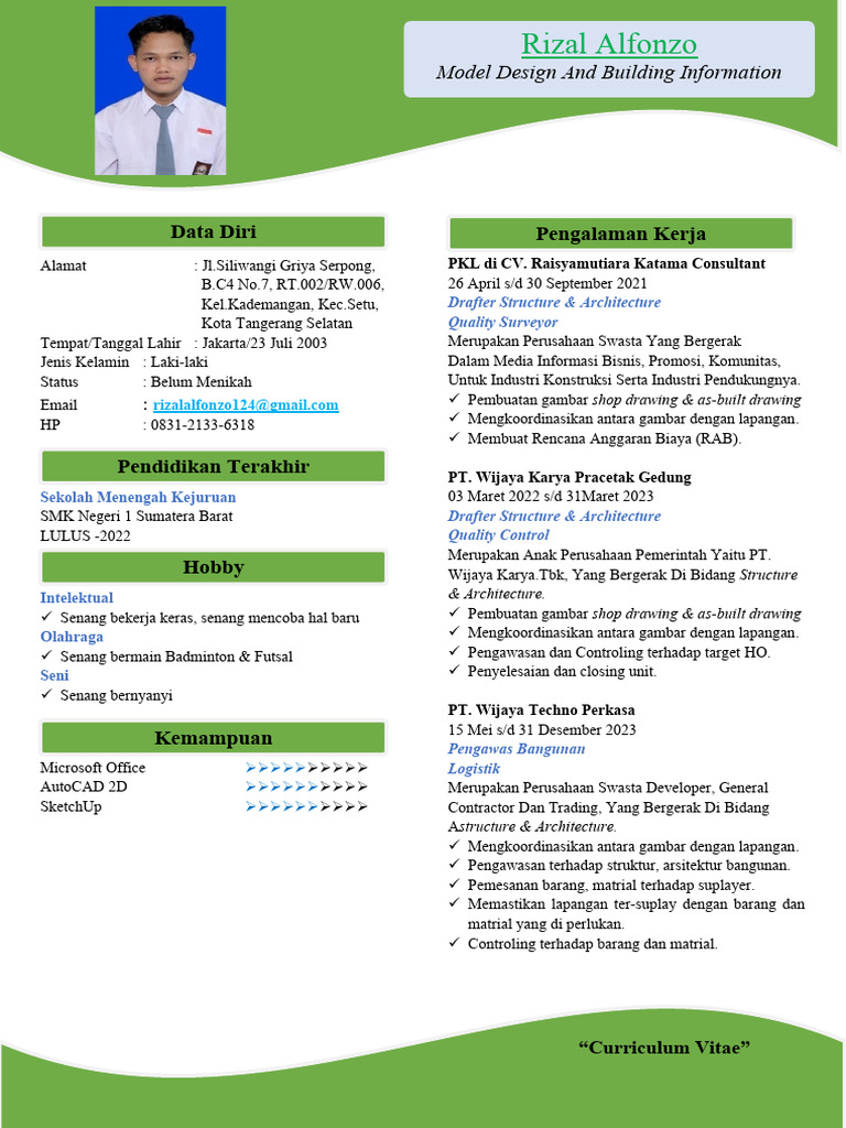 Cv. Rizal Alfonzo | PDF