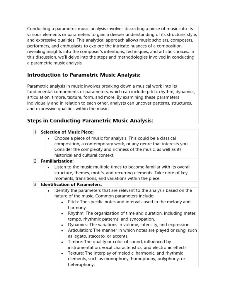Conducting A Parametric Music Analysis | Download Free PDF | Rhythm ...