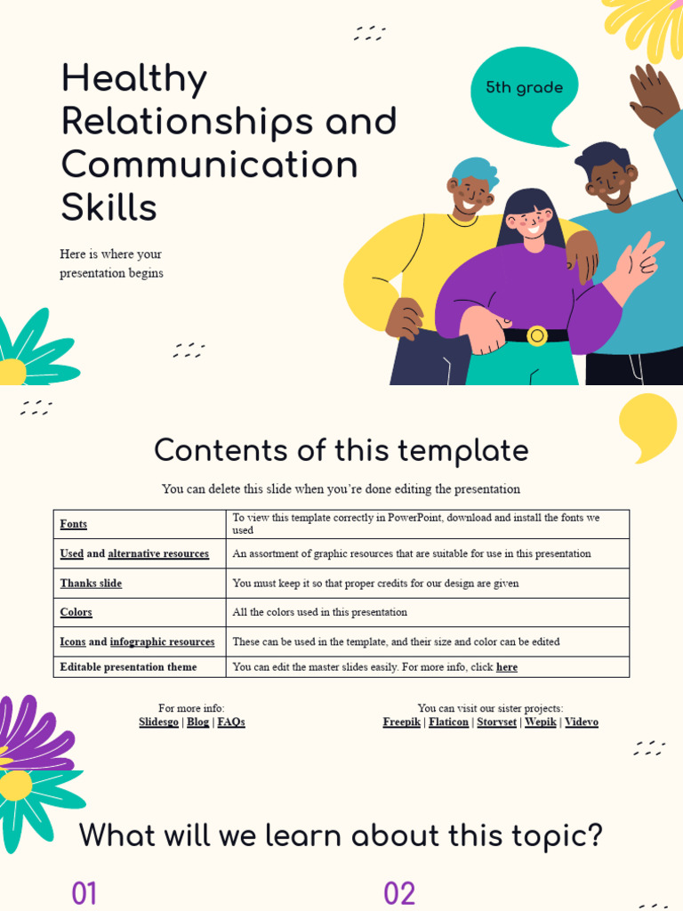 Healthy Relationships and Communication Skills 5th Grade | PDF ...