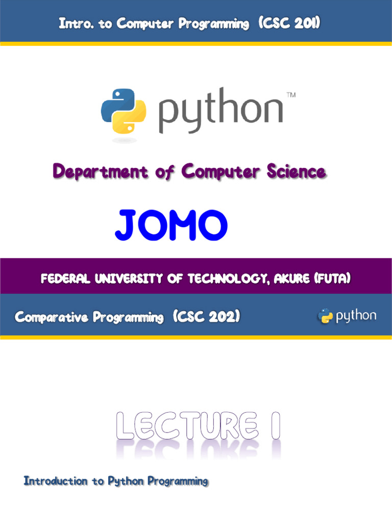 CSC 201 Lecture Slides | PDF | Control Flow | Command Line Interface CSC 201 Lecture Slides | PDF | Control Flow | Command Line Interface