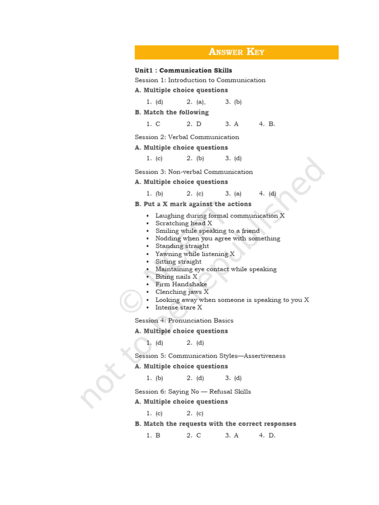 Solutions NCERT Employablity Skills Class 11 | PDF | Communication ...