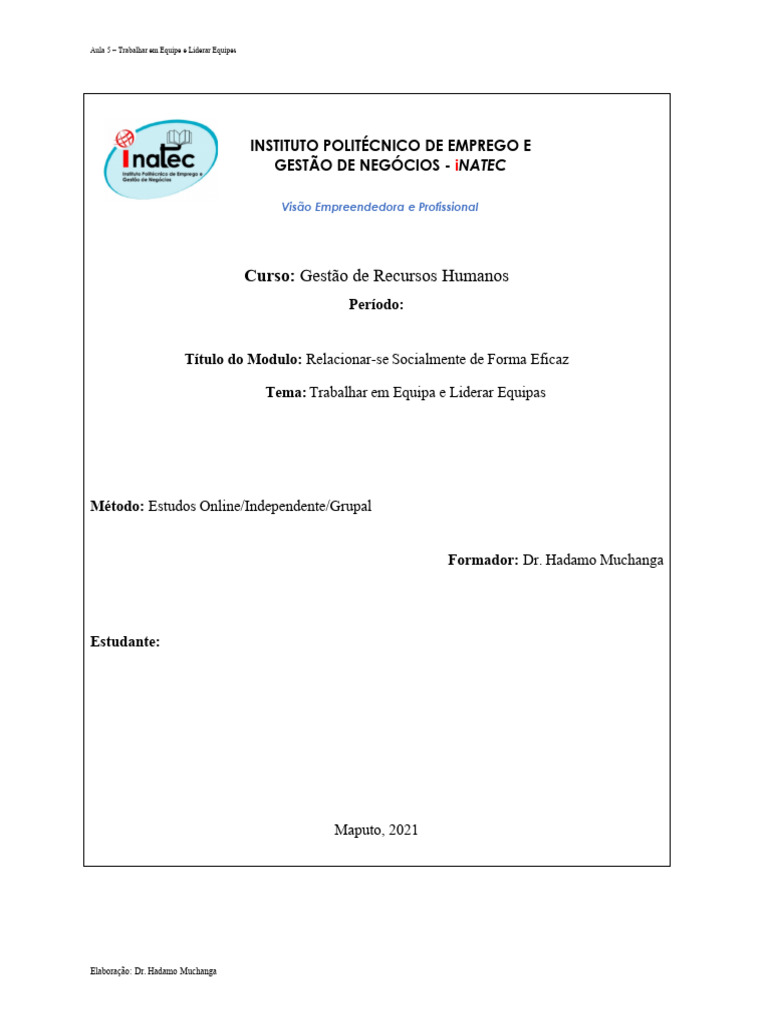 Aula 5.1 - Exercicios GRH - P | PDF