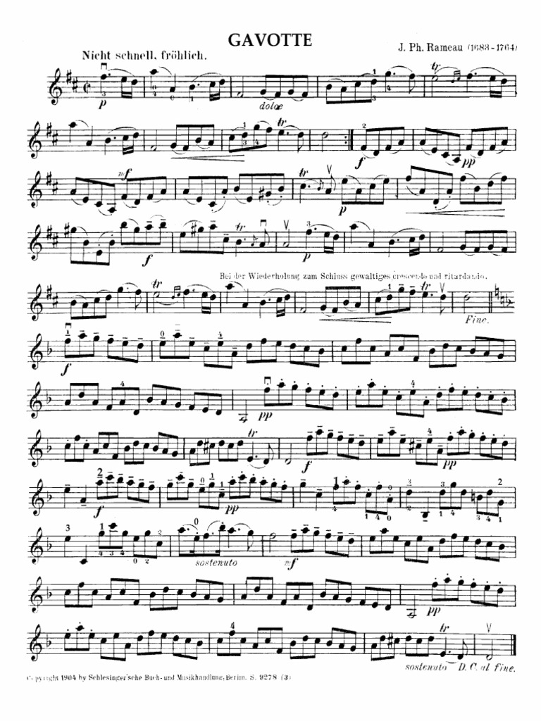 RAMEAU Gavotte VN Only | PDF