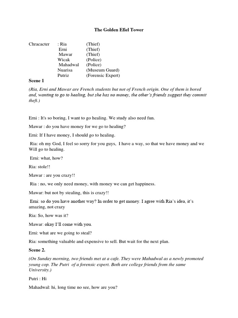 Plot Drama Tugas Bahasa Inggris | PDF | Mystery, Thriller & Crime Fiction