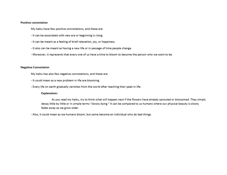 Positive and Nega Connotation | PDF