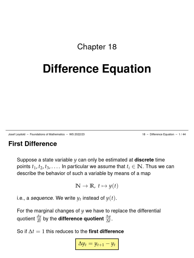 MMEcon Handouts 18 Difference - Equation | PDF | Recurrence Relation ...