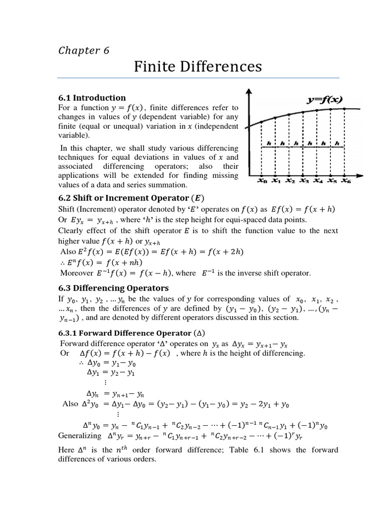 Finite Differences Pdf Finite Difference Function Mathematics