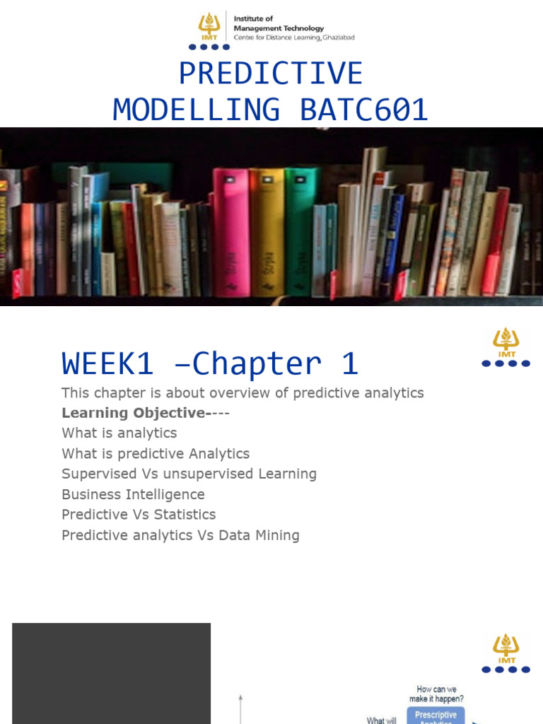 Predictive Modelling Week 1 Pdf Predictive Analytics Analytics