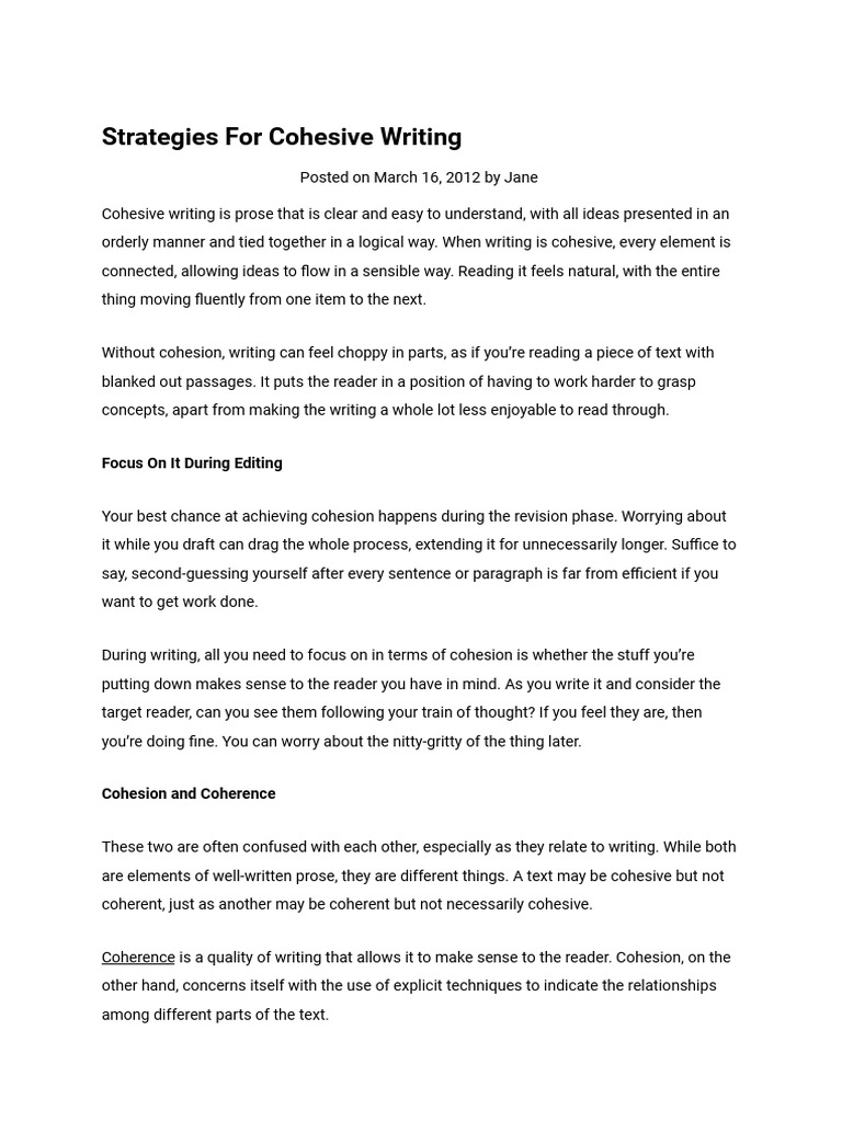 Coherence _ Cohesion | PDF | Essays | Information
