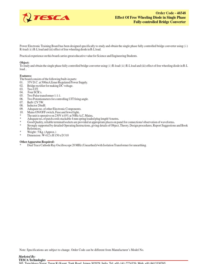 Free Wheeling Diode in Bridge Converter | PDF