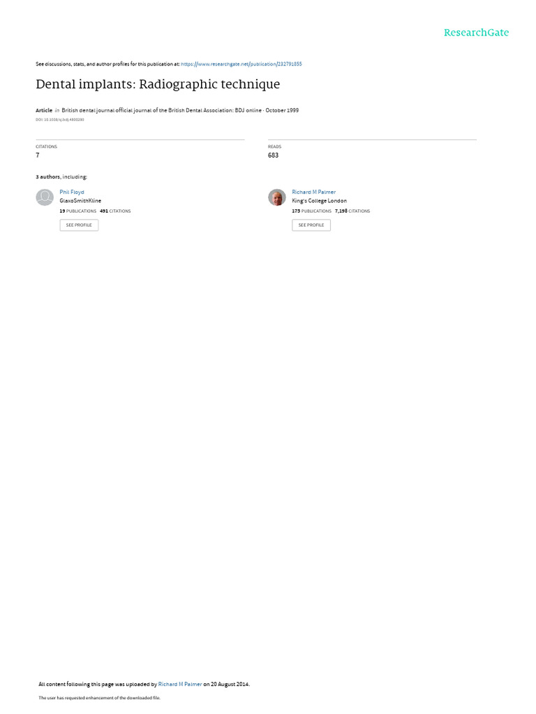 Dental Implants Radiographic Technique | PDF | Dental Implant | Ct Scan