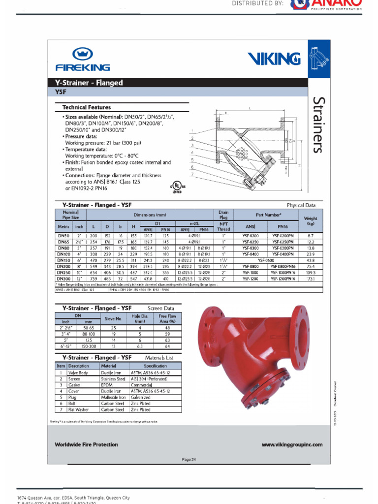 Fireking Y Strainer | PDF | Plumbing | Materials