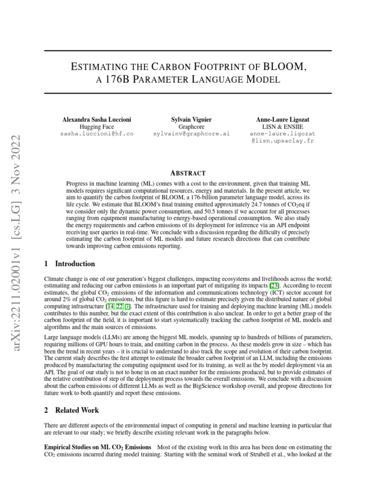 LLM Carbon Footprint | PDF | Life Cycle Assessment | Carbon Footprint