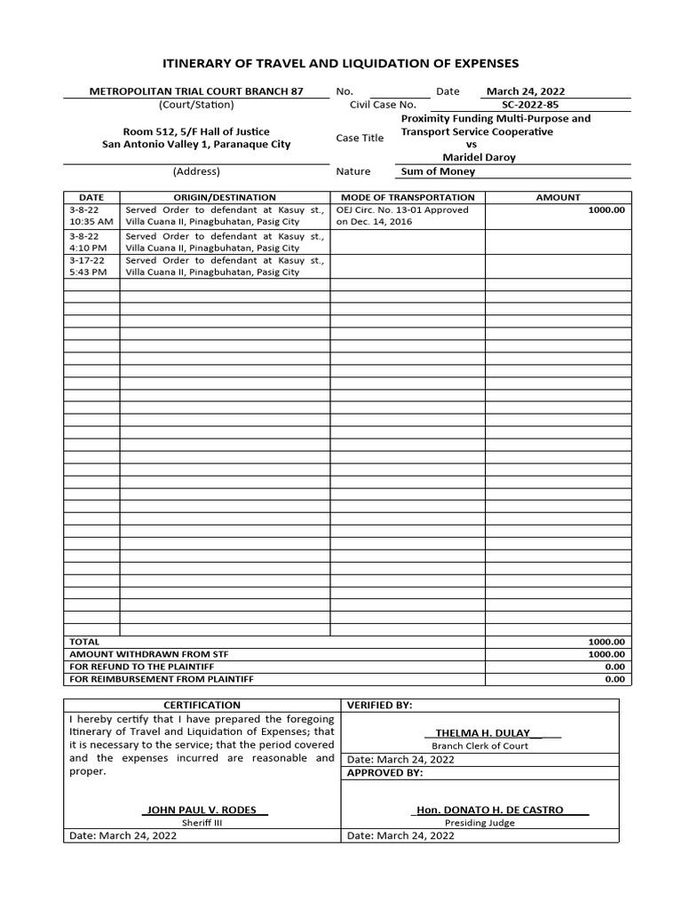 Court Expense Report | PDF | Lawsuit | Justice