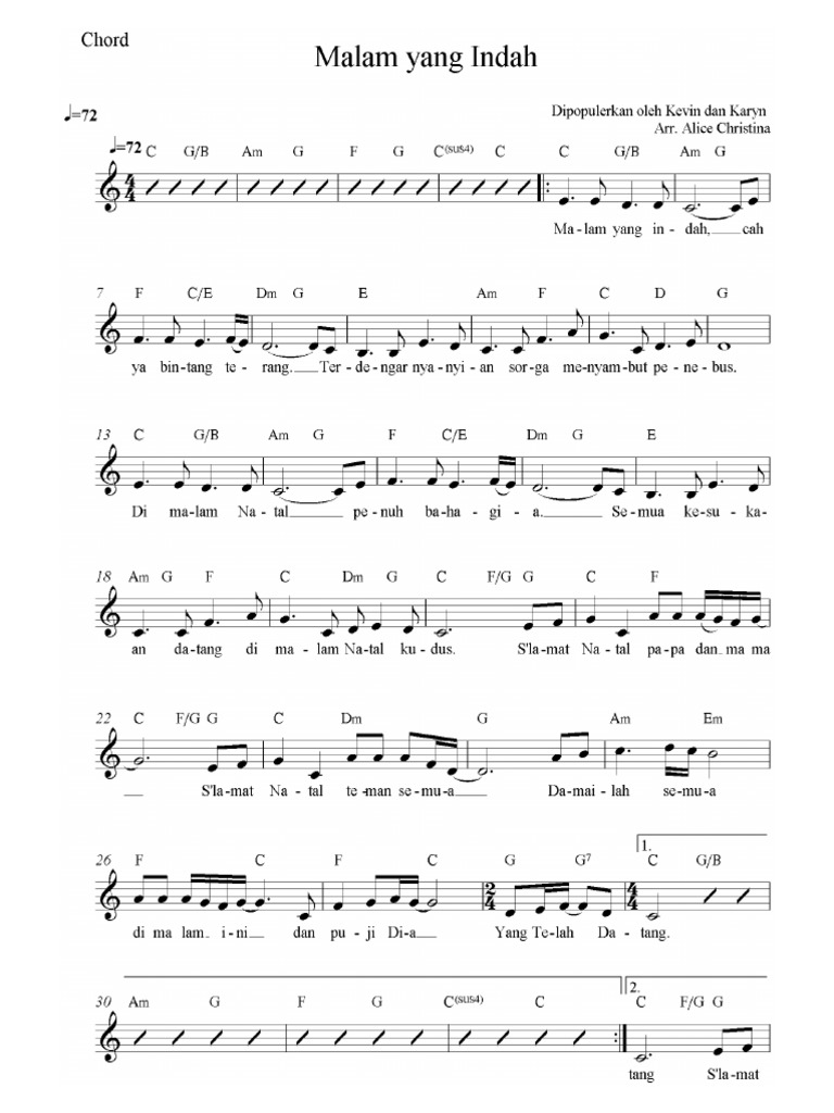 Malam Yang Indah + M'reka Perlukan Kasih Tuhan | PDF