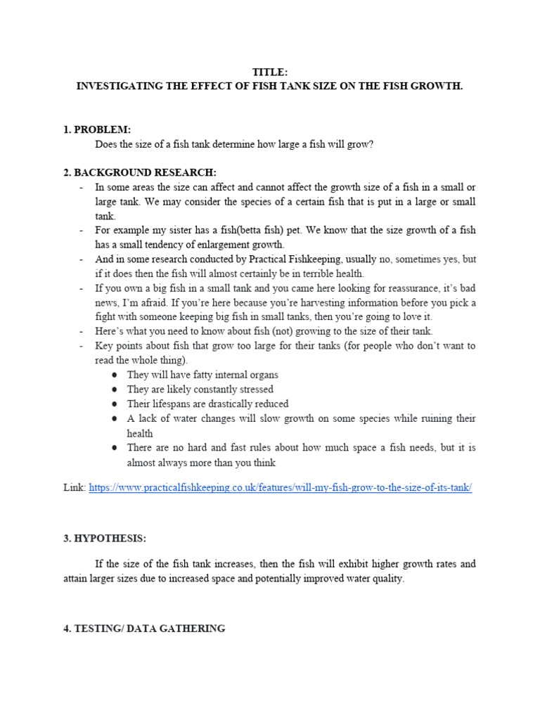 STS Experiment | PDF | Aquarium | Water Quality