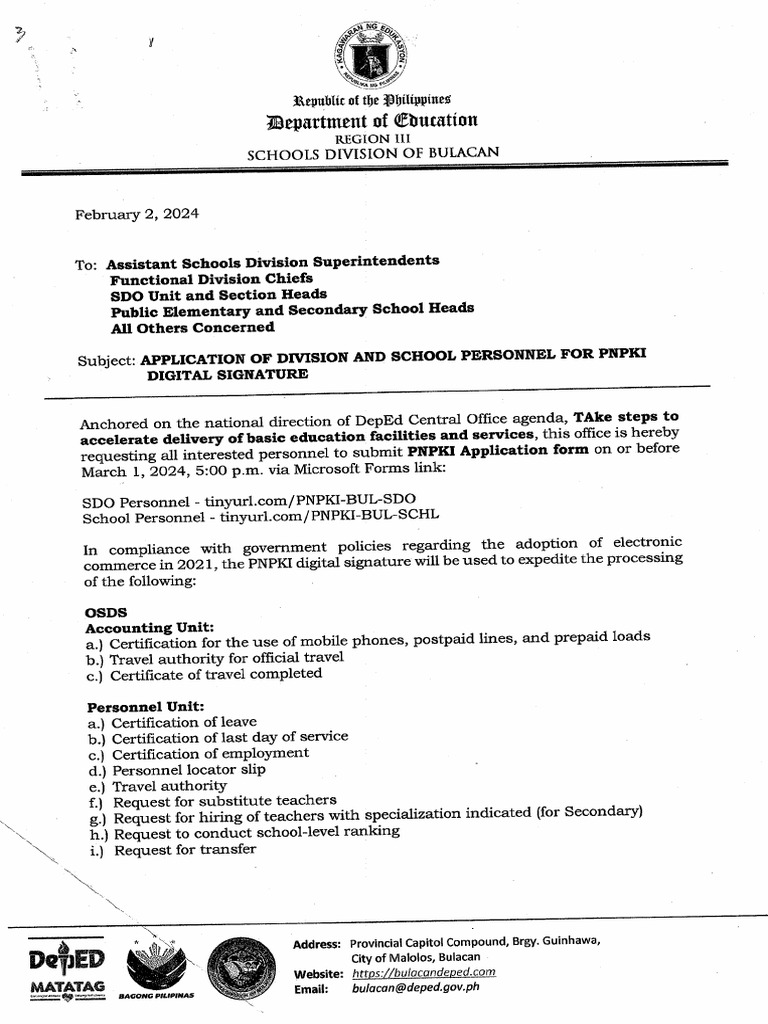 Division Letter No 011 S 2024 | PDF