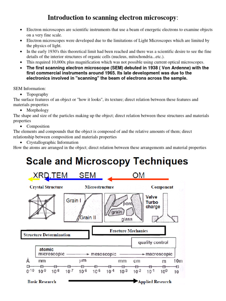 Intro SEM | PDF | Scanning Electron Microscope | Electron Microscope