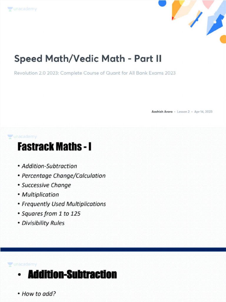 Speed MathVedic Math Part II No Anno | PDF