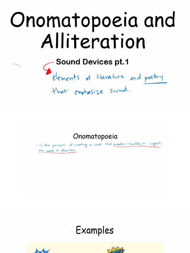 Onomatopoeia and Alliteration | PDF