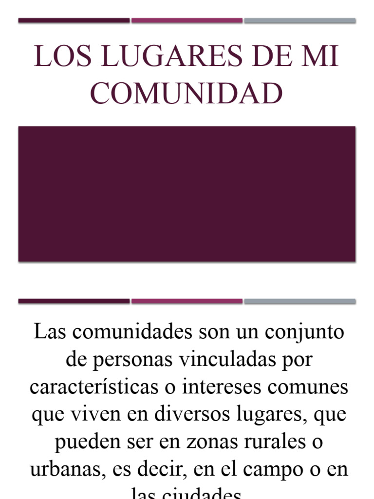 Los Lugares de Mi Comunidad | PDF