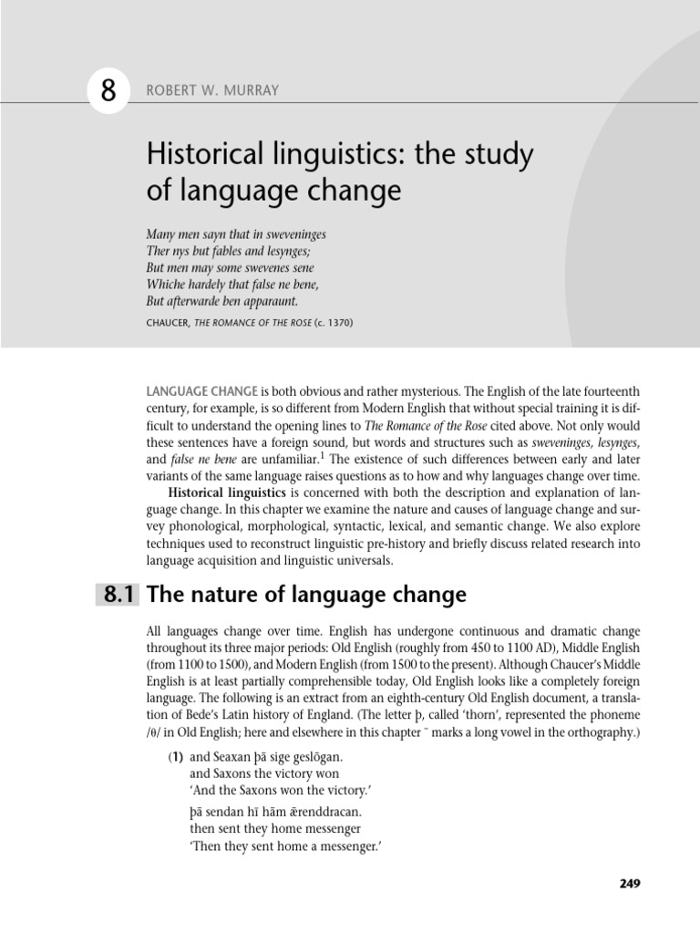 The Nature of Language Change | PDF | English Language | Consonant