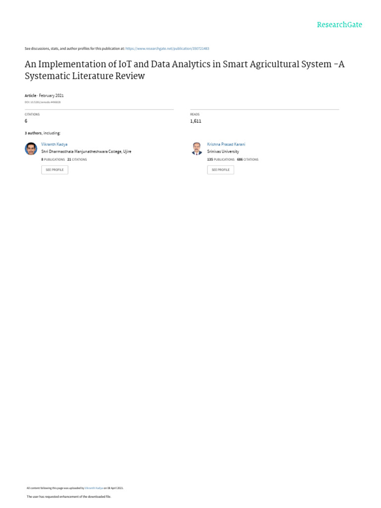 Iot And Data Analytics In Smart Agriculture Pdf Internet Of Things