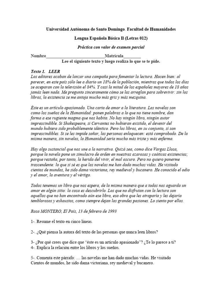 Practica Letras 012 (Vale Por Segundo Parcial) | PDF | Amor