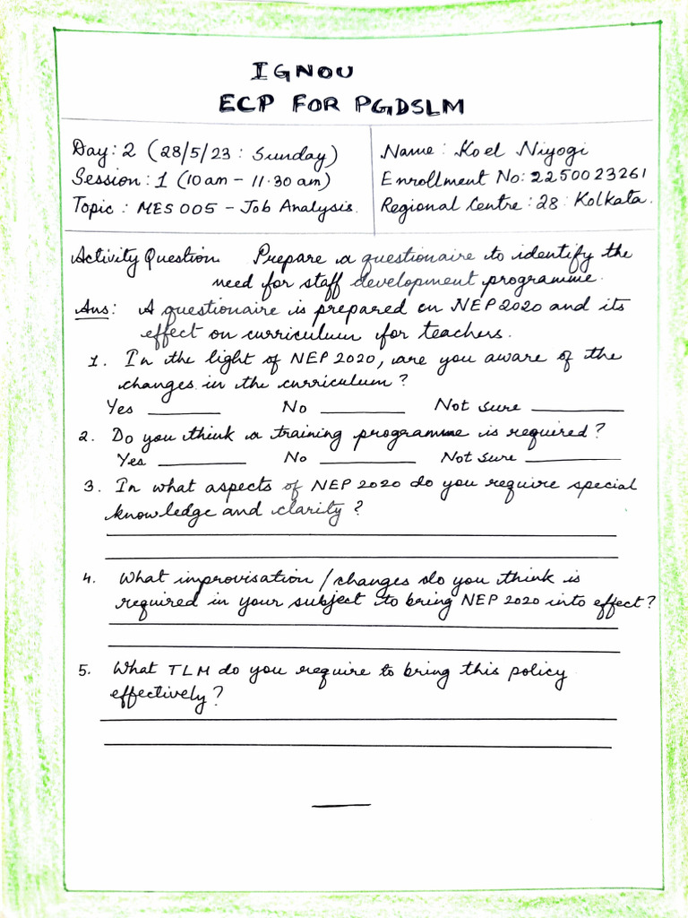 Ecp For PGSLM Day 2 Session 1 | PDF