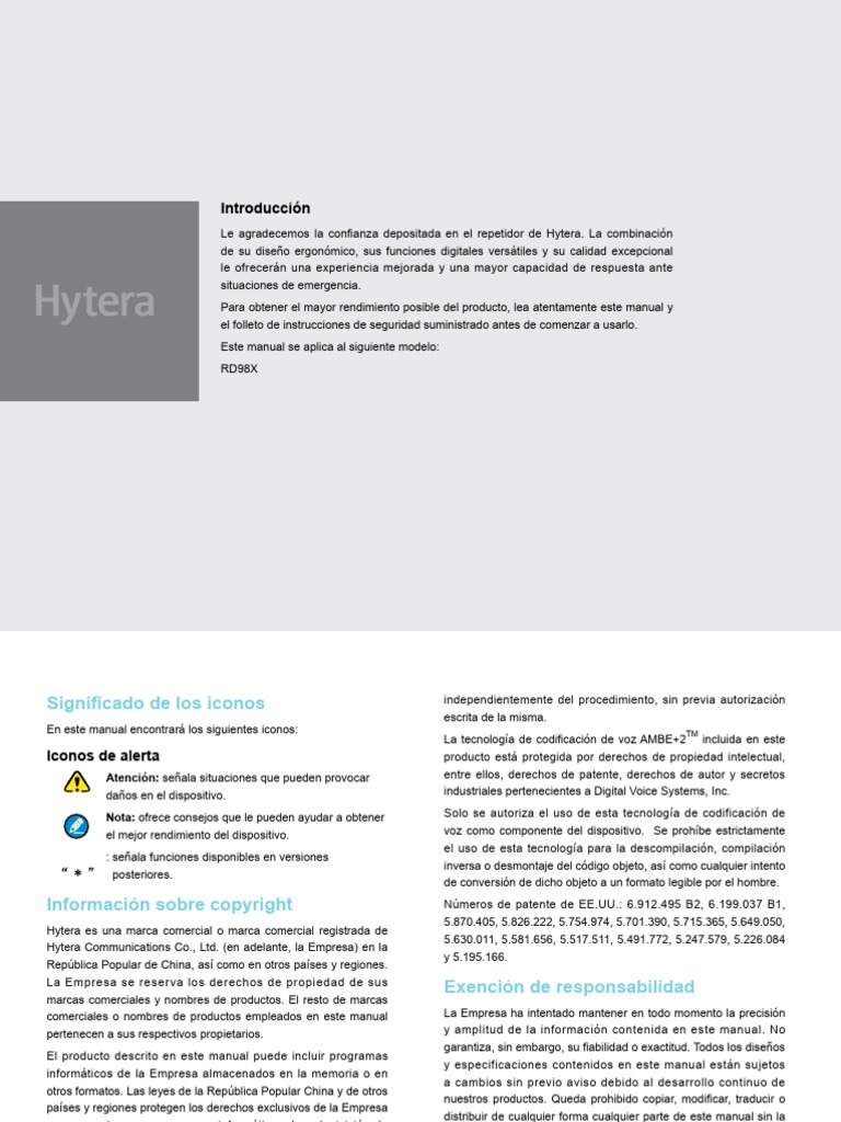 Hytera+RD98X+Digital+Repeater+Owner s+Manual+R3.0 Spa | PDF | Instituto ...
