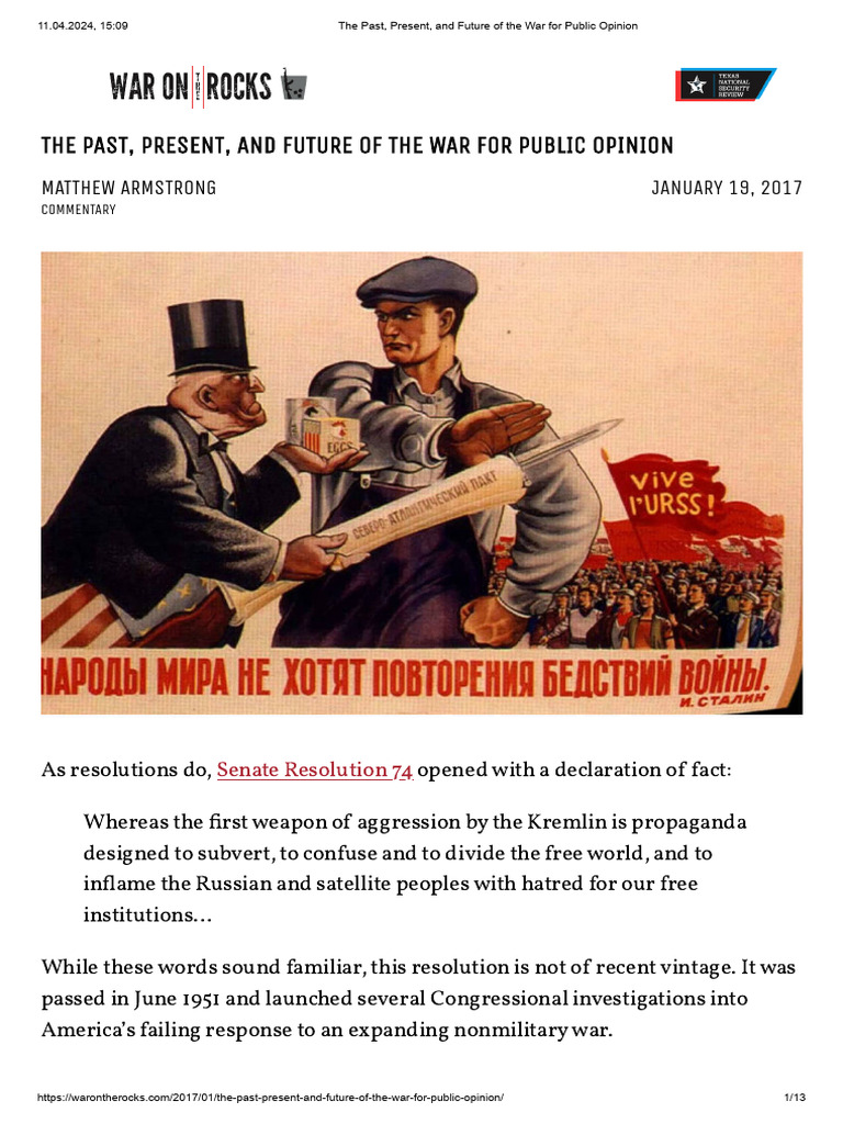 The Past Present And Future Of The War For Public Opinion Pdf