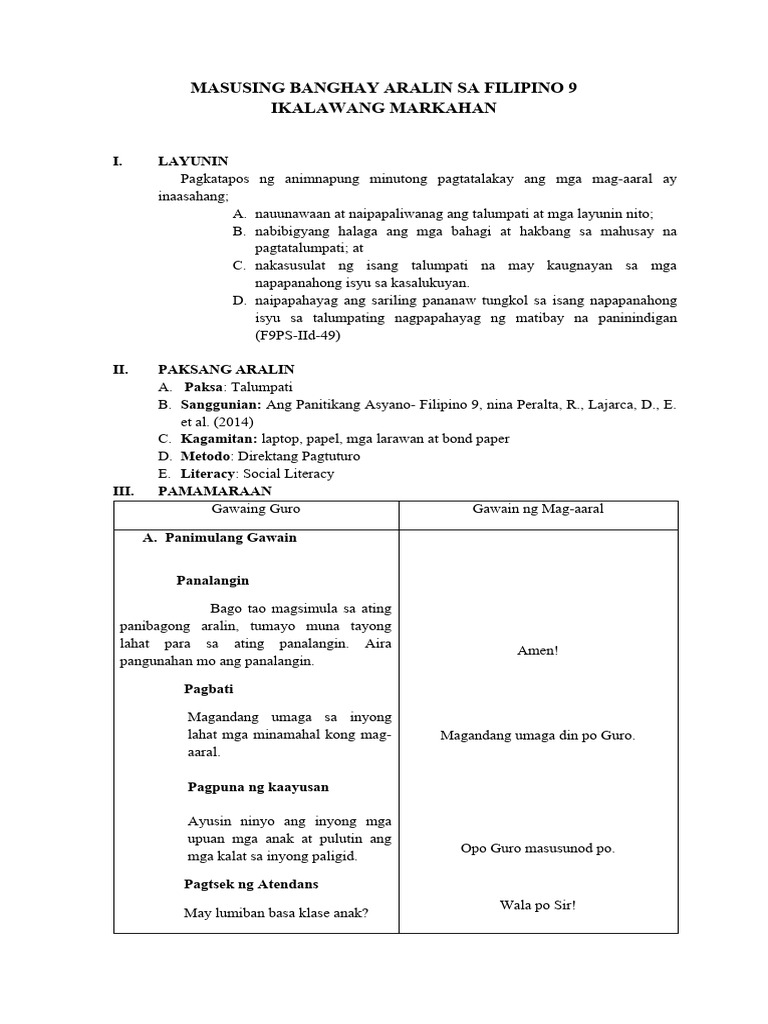 Final Lesson Plan Talumpati... Print Na | PDF