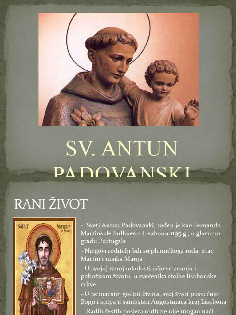 Sv. Antun Padovanski - Prezentacija | PDF