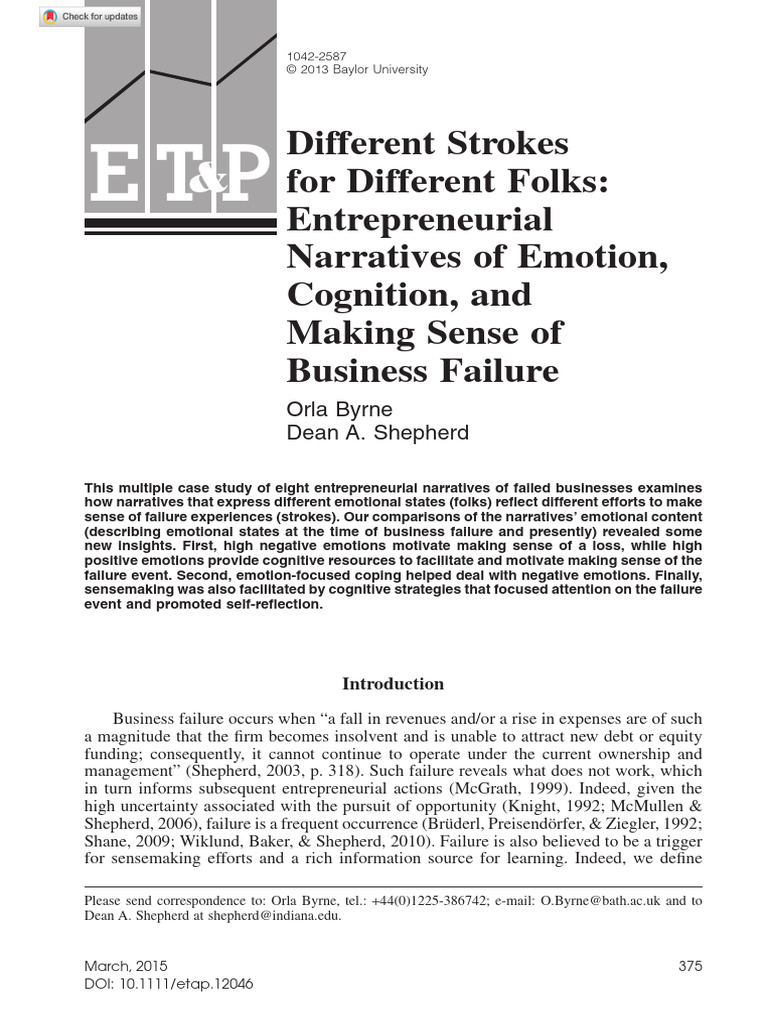 Different Strokes For Different Folks Entrepreneurial Narratives of ...