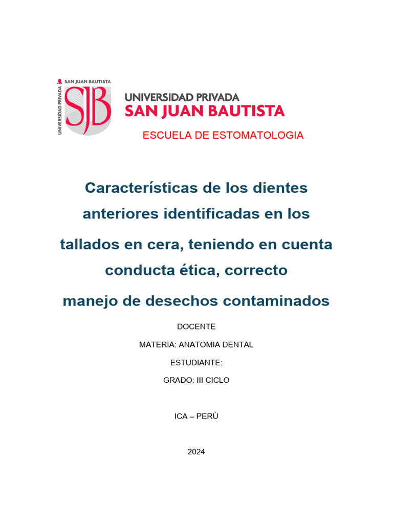 Tallado de Dientes en Cera: Guía Práctica | PDF | Ramas de Odontología ...