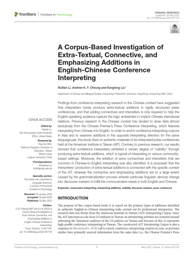 A Corpus-Based Investigation of Extra-Textual, Connective, and ...