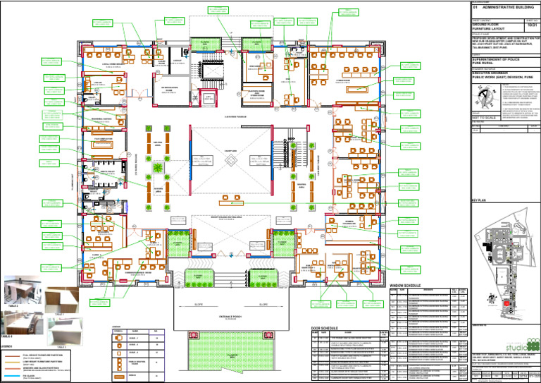 01 02 ADMINISTRATIVE BUILDING FURNITURE LAYOUT-Model | PDF