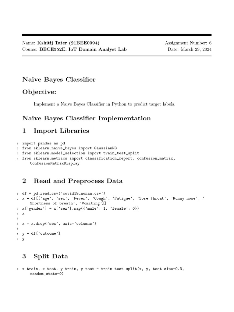Naive Bayes Classifier in Python | PDF | Teaching Methods & Materials ...