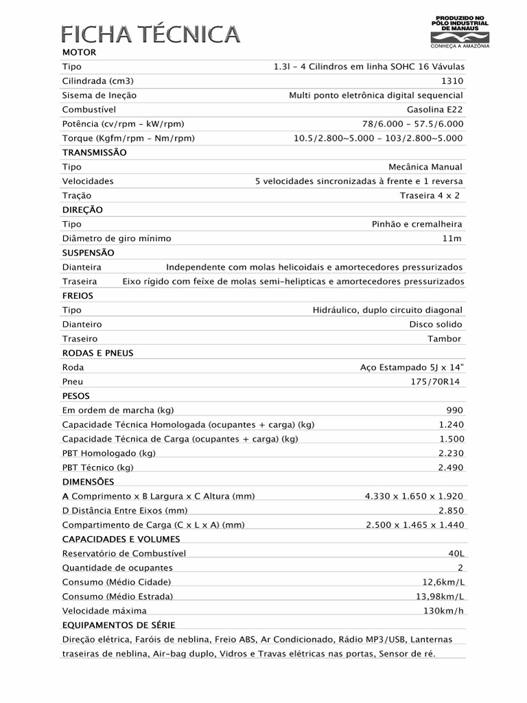 Ficha Técnica V25 | PDF