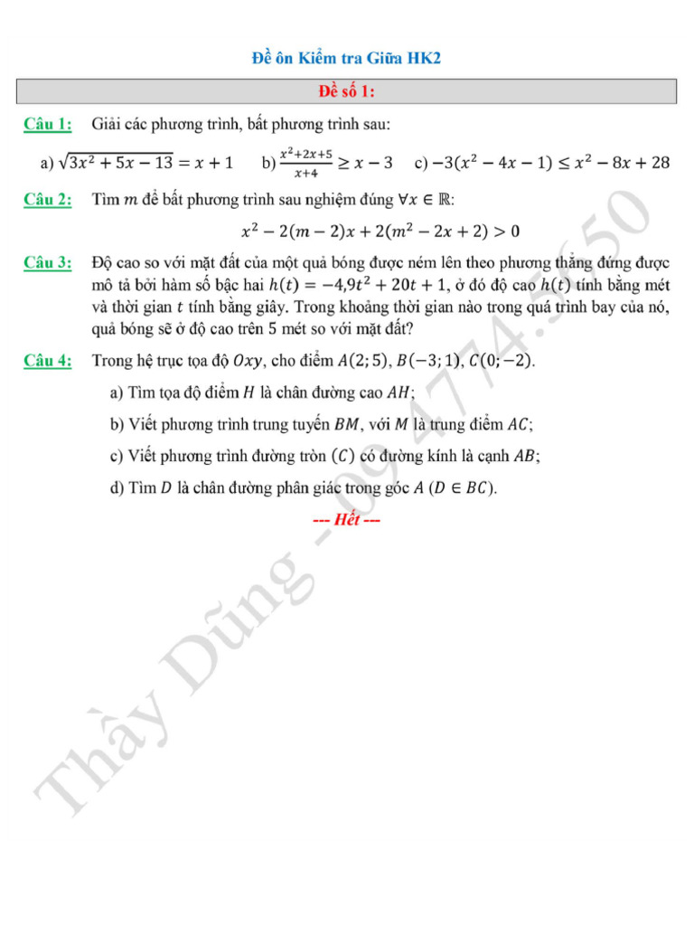 Toán Gi A hkII | PDF