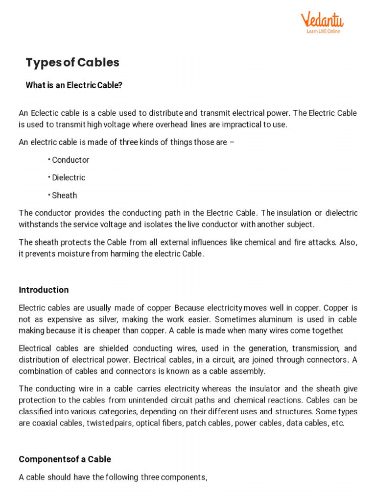 Types of Cables | PDF