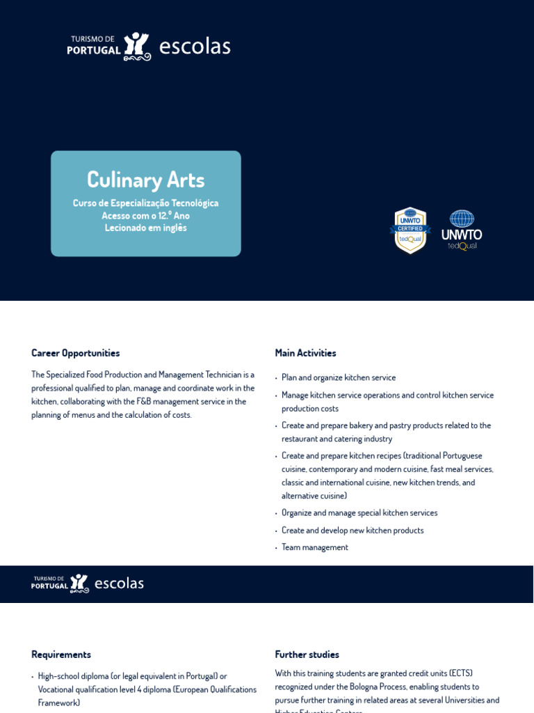N5 EN Brochura Culinary Arts | PDF | Foodservice | Culinary Arts