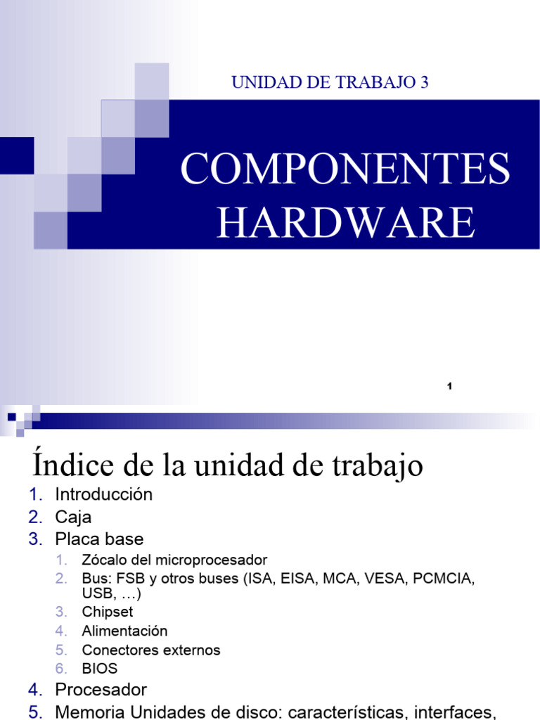 Componentes Esenciales del Hardware PC | PDF | USB | Hardware de la ...