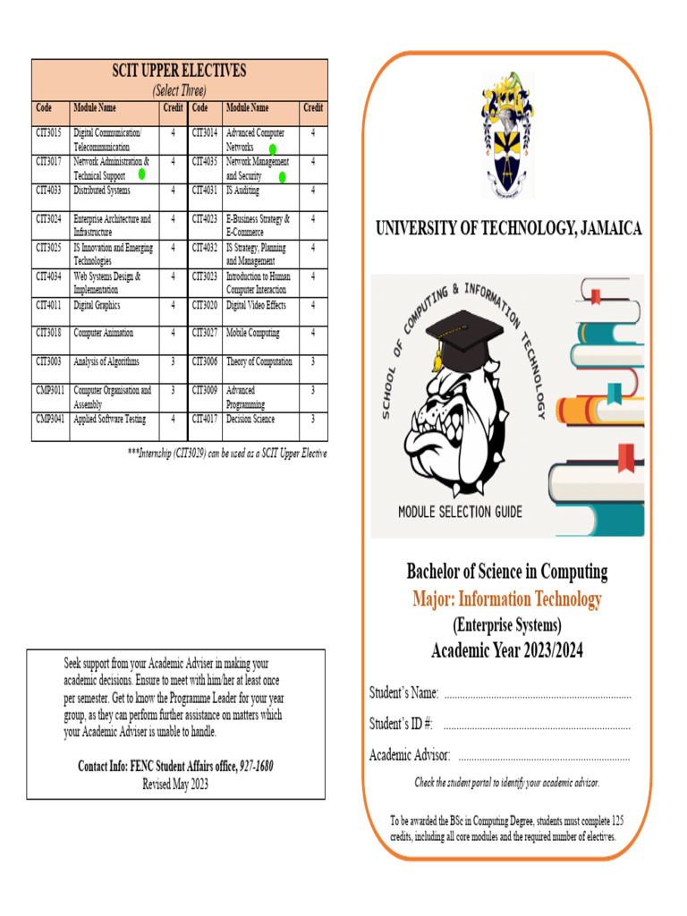Module Selection Guide - B.SC in Computing Major Information Technology ...