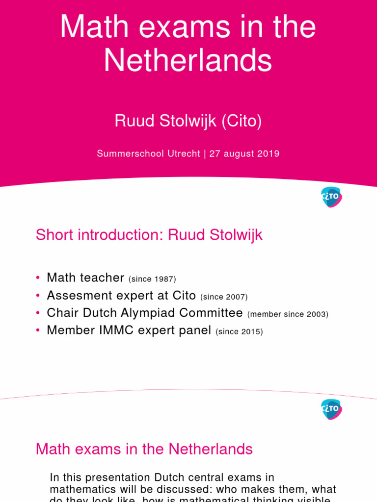 Overview of Math Exams in the Netherlands | PDF | Cognition