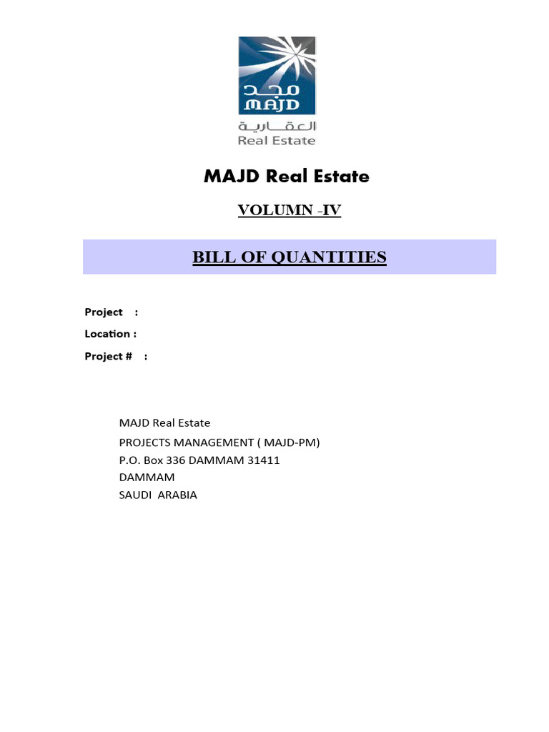 BOQ Standard Final | PDF | Door | Wall