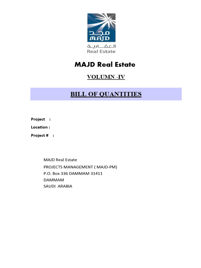 BOQ Standard | PDF | Door | Wall