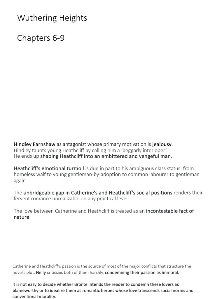 Wuthering Heights Chapters 6-9 | PDF | Heathcliff (Wuthering Heights ...